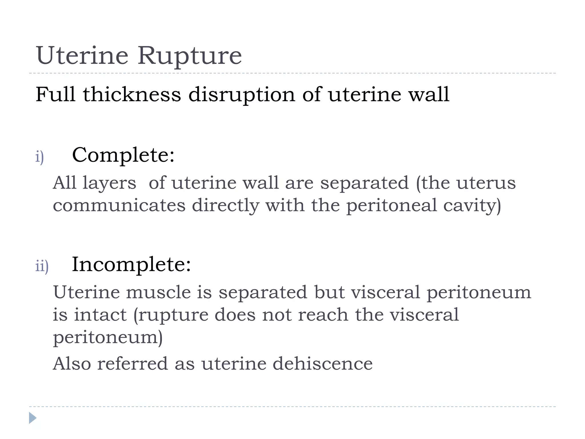 Obstructed labor and uterine rupture | PPTX