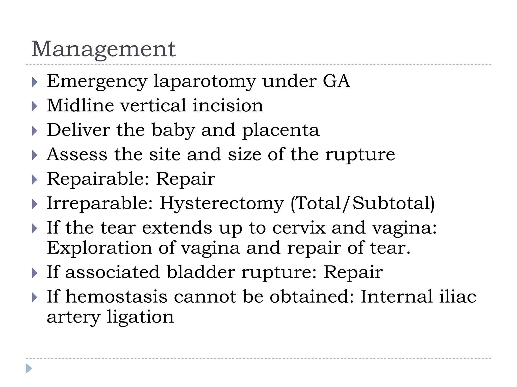 Obstructed labor and uterine rupture | PPTX