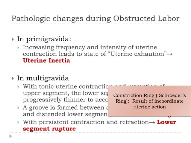 Obstructed labor and uterine rupture | PPTX