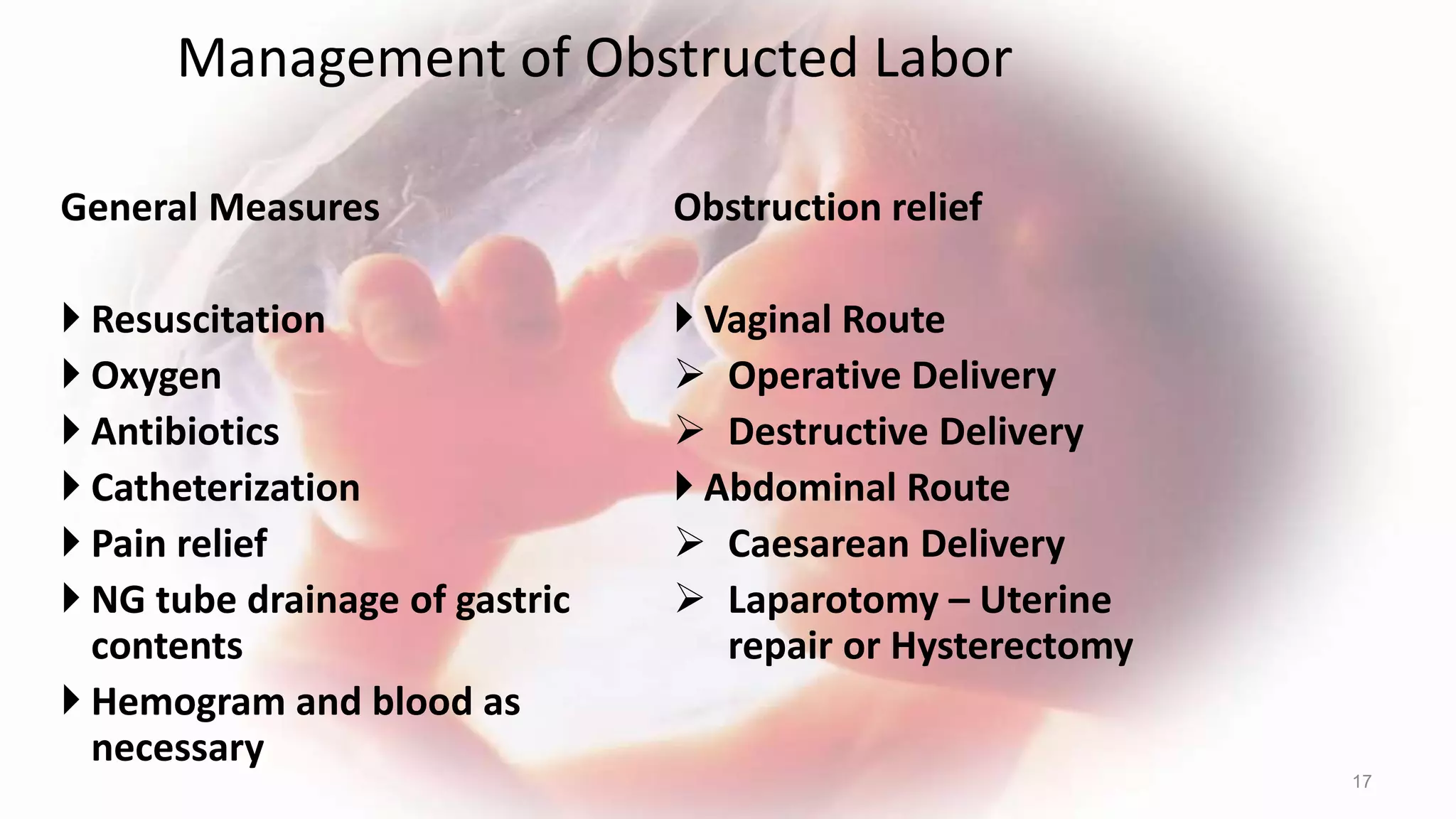 Obstructed labor management | PPTX