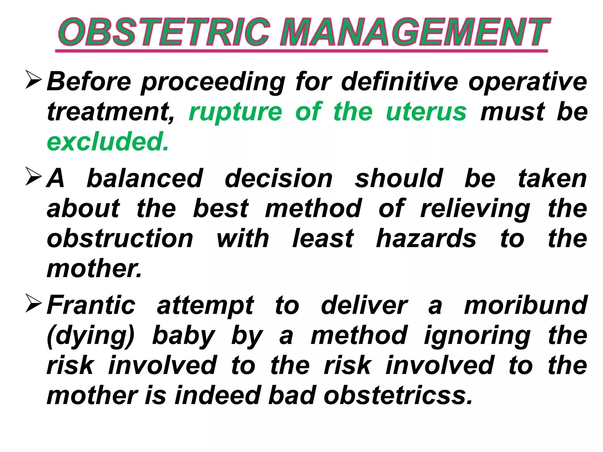 Obstructed labour | PPT