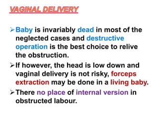 Obstructed Labor and Management in Obstetrics | PPTX
