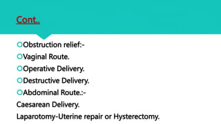 obstructed labour. pptx Abnormal labour | PPTX