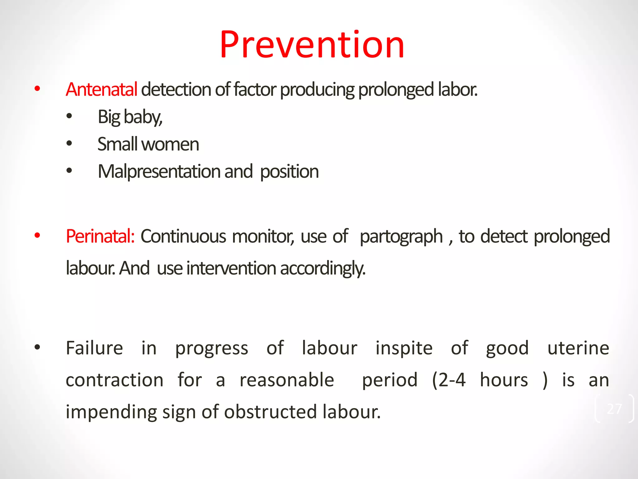 Obstructed labour and Prolonged Labour | PPTX