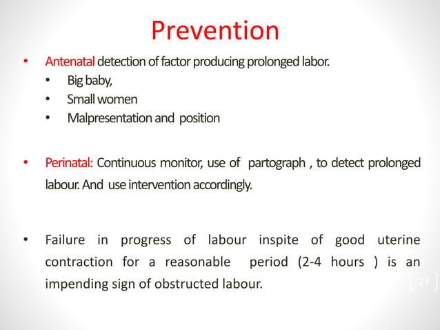Obstructed labour and Prolonged Labour | PPTX