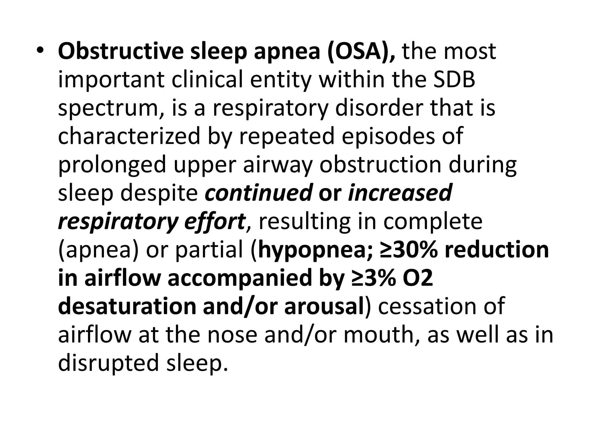 Obstructive sleep apnea in children | PPTX