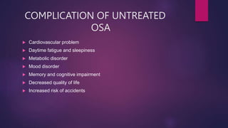 Obstructive Sleep Apnea a type of sleep disorder | PPT