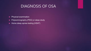 Obstructive Sleep Apnea a type of sleep disorder | PPT