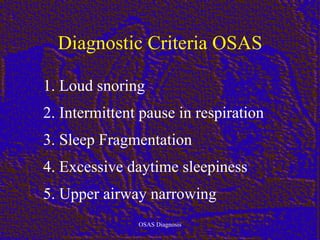Obstructive sleep apnea diagnosis | PPT