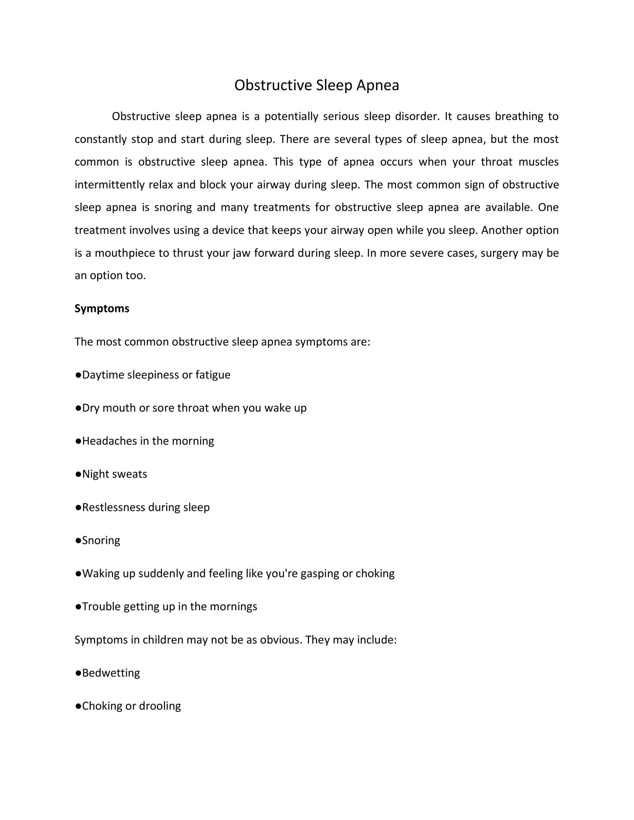 Obstructive sleep apnea | PDF