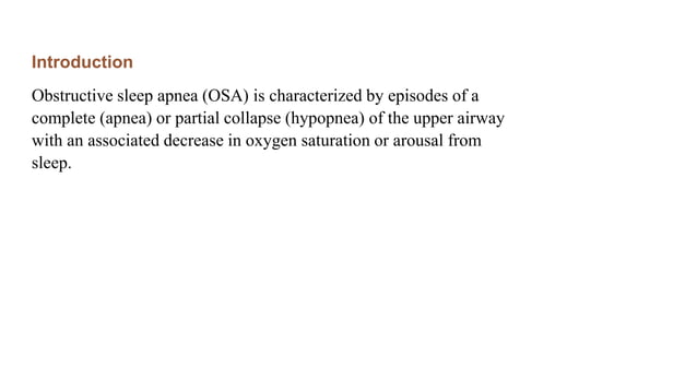 Obstructive sleep apnea (OSA).,,,,,,,,,,,,,pptx | PPT
