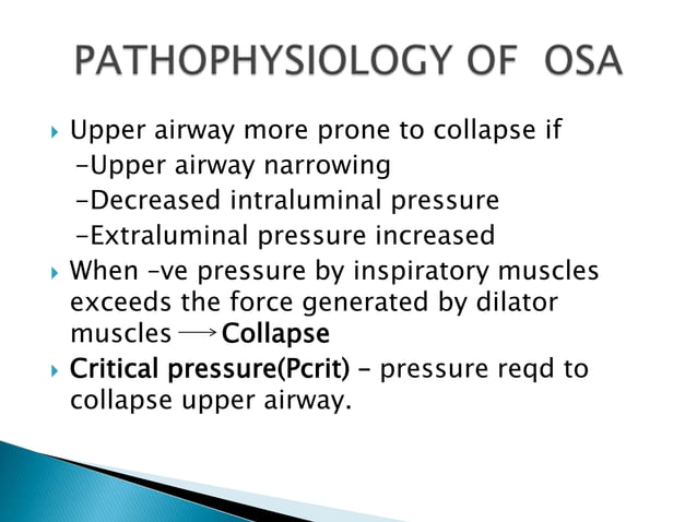 Obstructive sleep apnoea(OSA) | PPTX | Ear, Nose and Throat Conditions ...