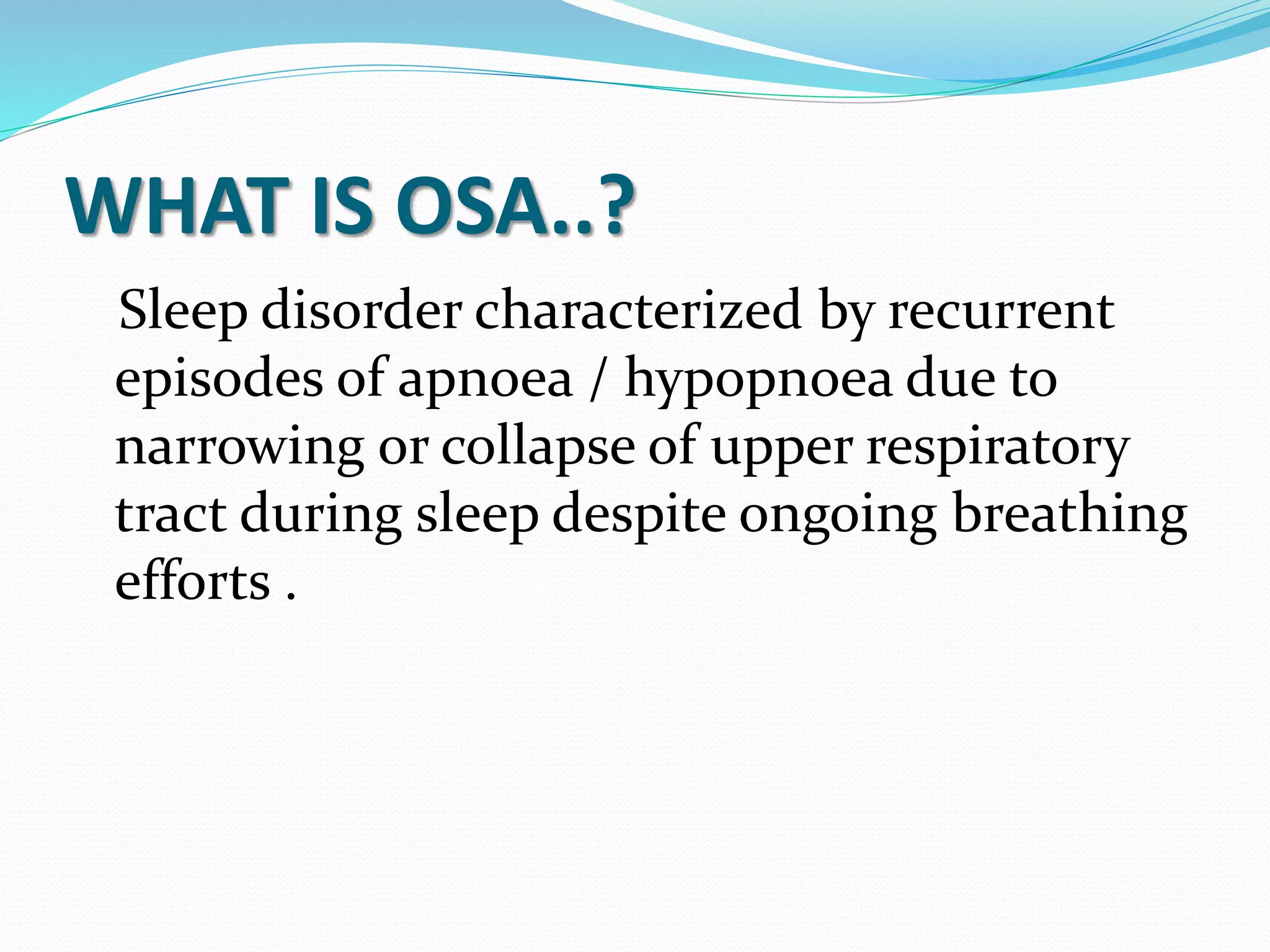 Obstructive sleep apnoea | PPT