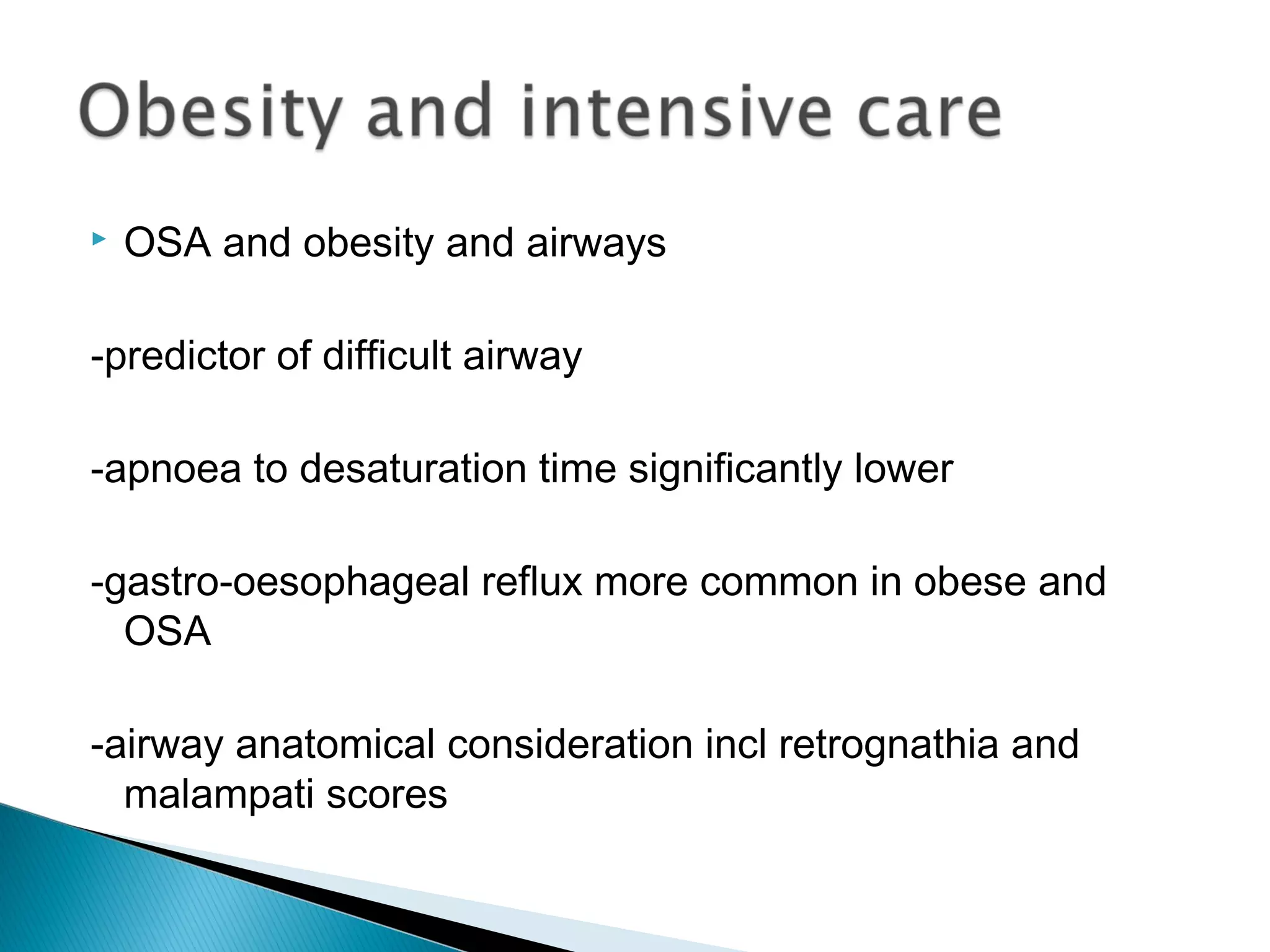 Obstructive sleep apnoea and Intensive care | PPT