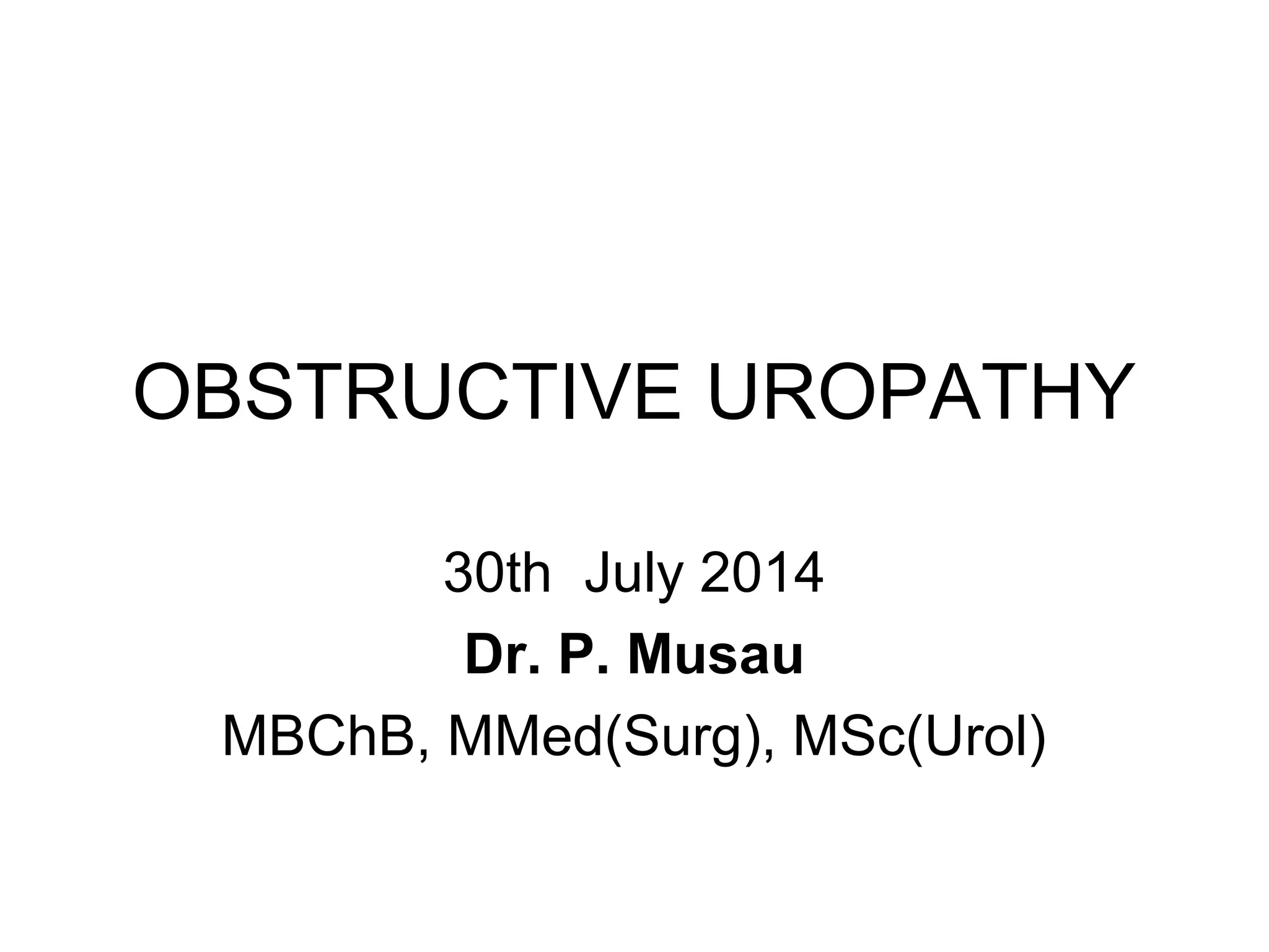 Obstructive uropathy | PPT