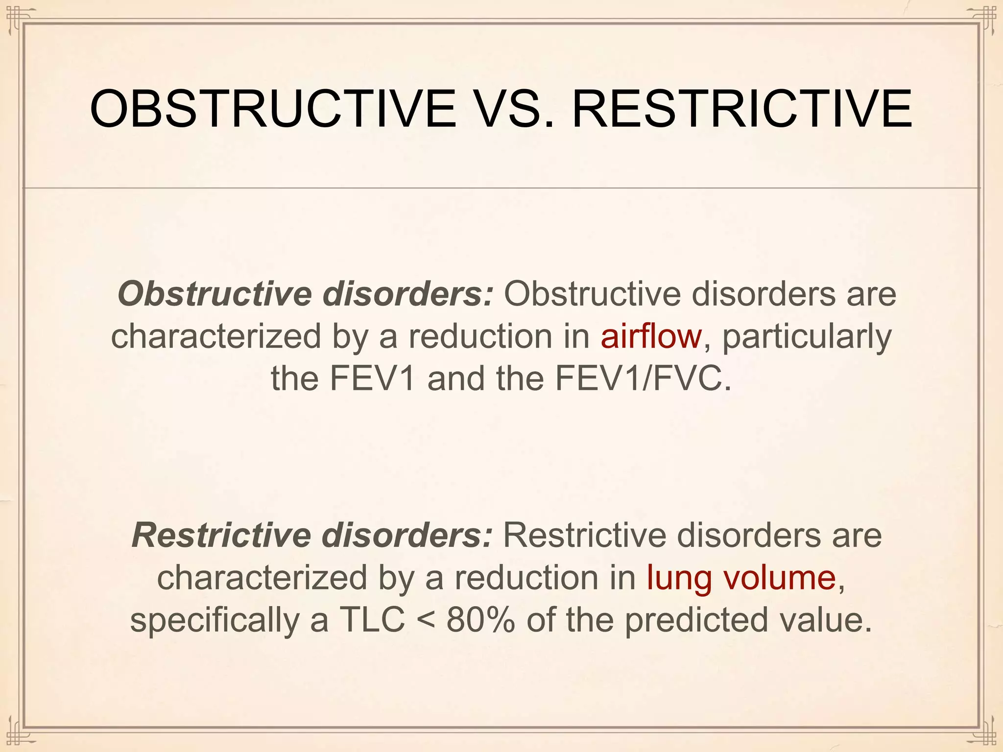Obstructive vs. Restrictive Lung disease | PPTX