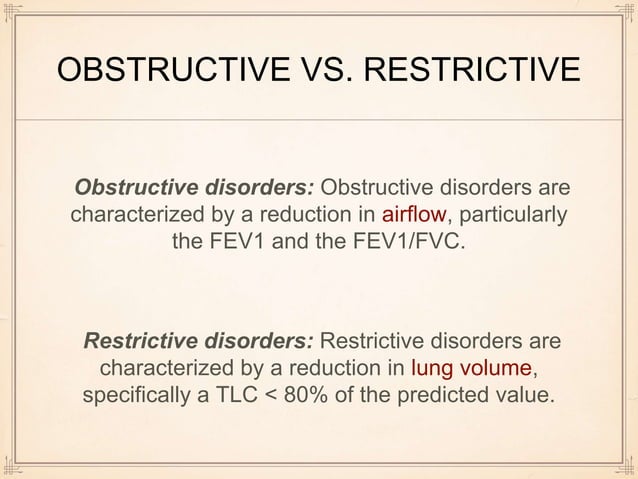 Obstructive vs. Restrictive Lung disease | PPTX | Lung and Respiratory ...