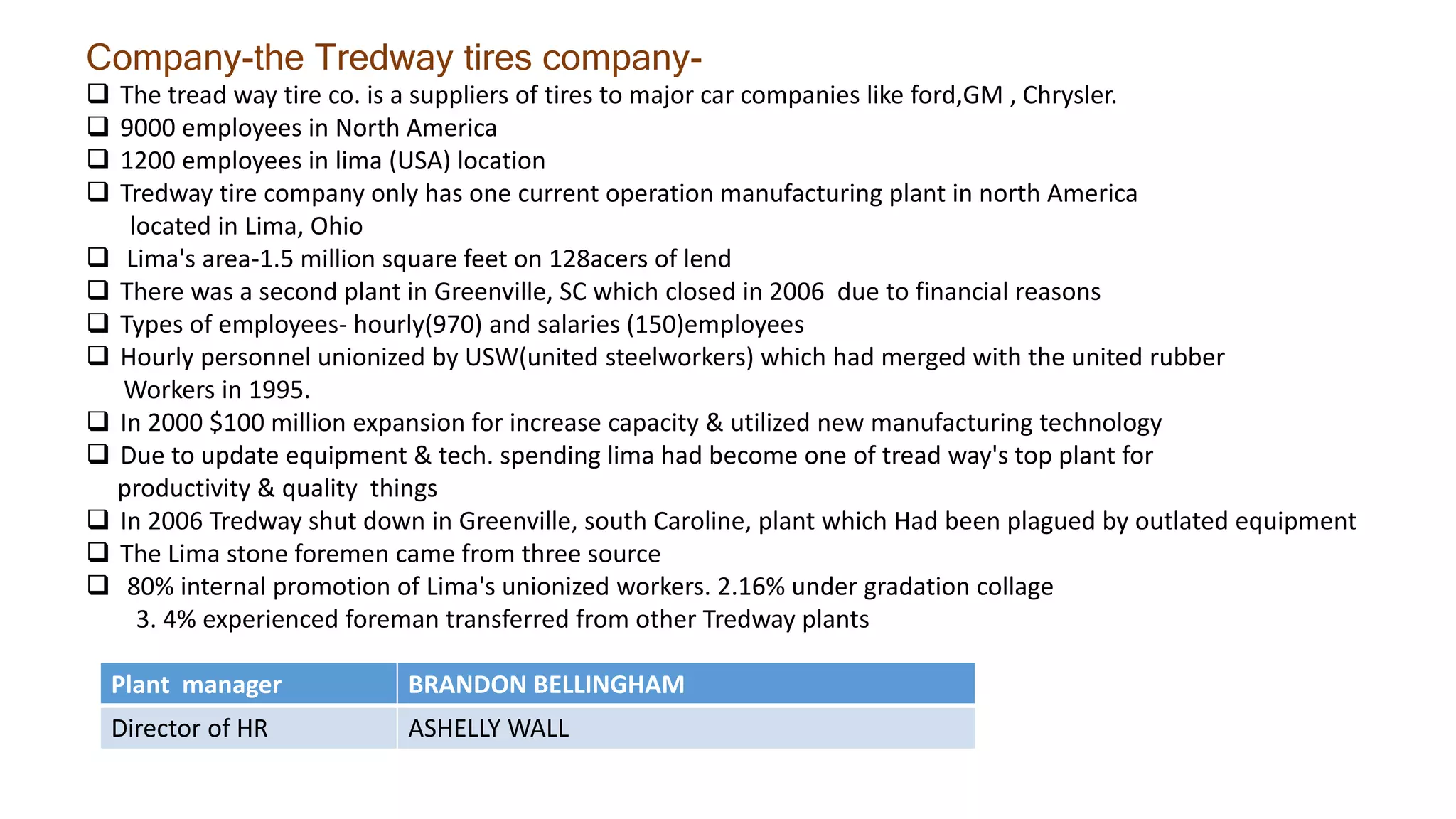 case study of treadway tire co. | PPTX