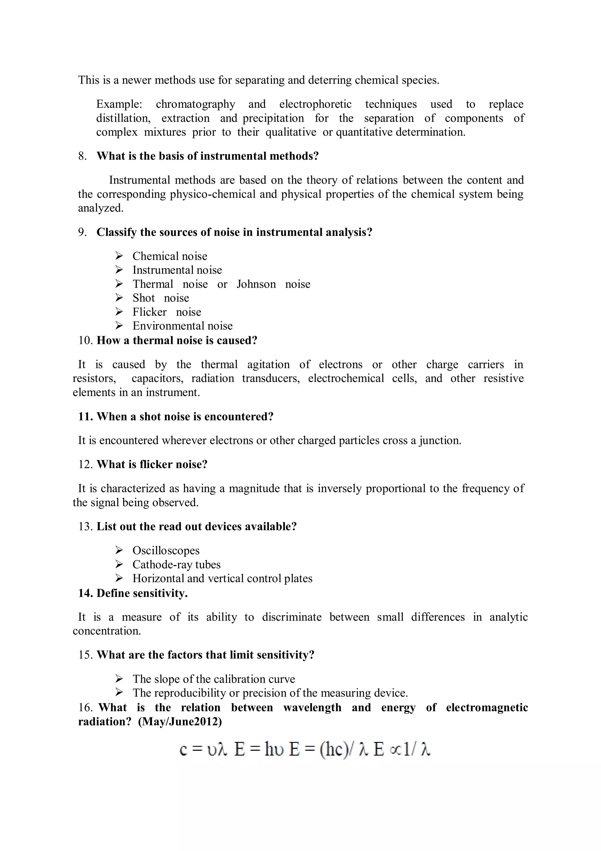OBT751 Analytical methods Instrumentation materials | PDF