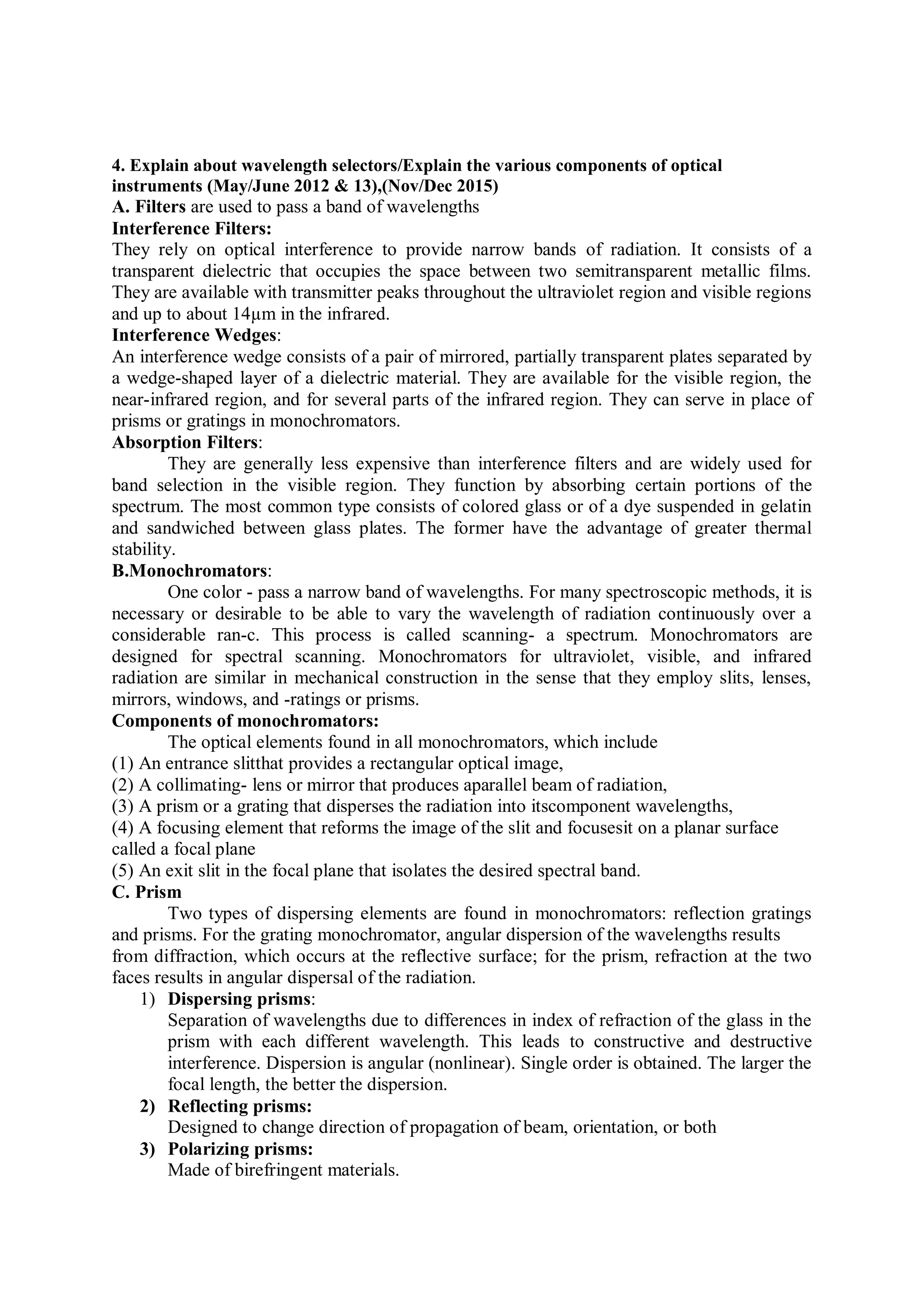 OBT751 Analytical methods Instrumentation materials | PDF