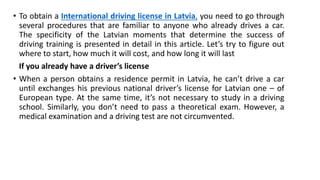 Obtaining a driver's license in latvia | PPTX