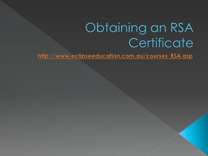 Obtaining an rsa certificate