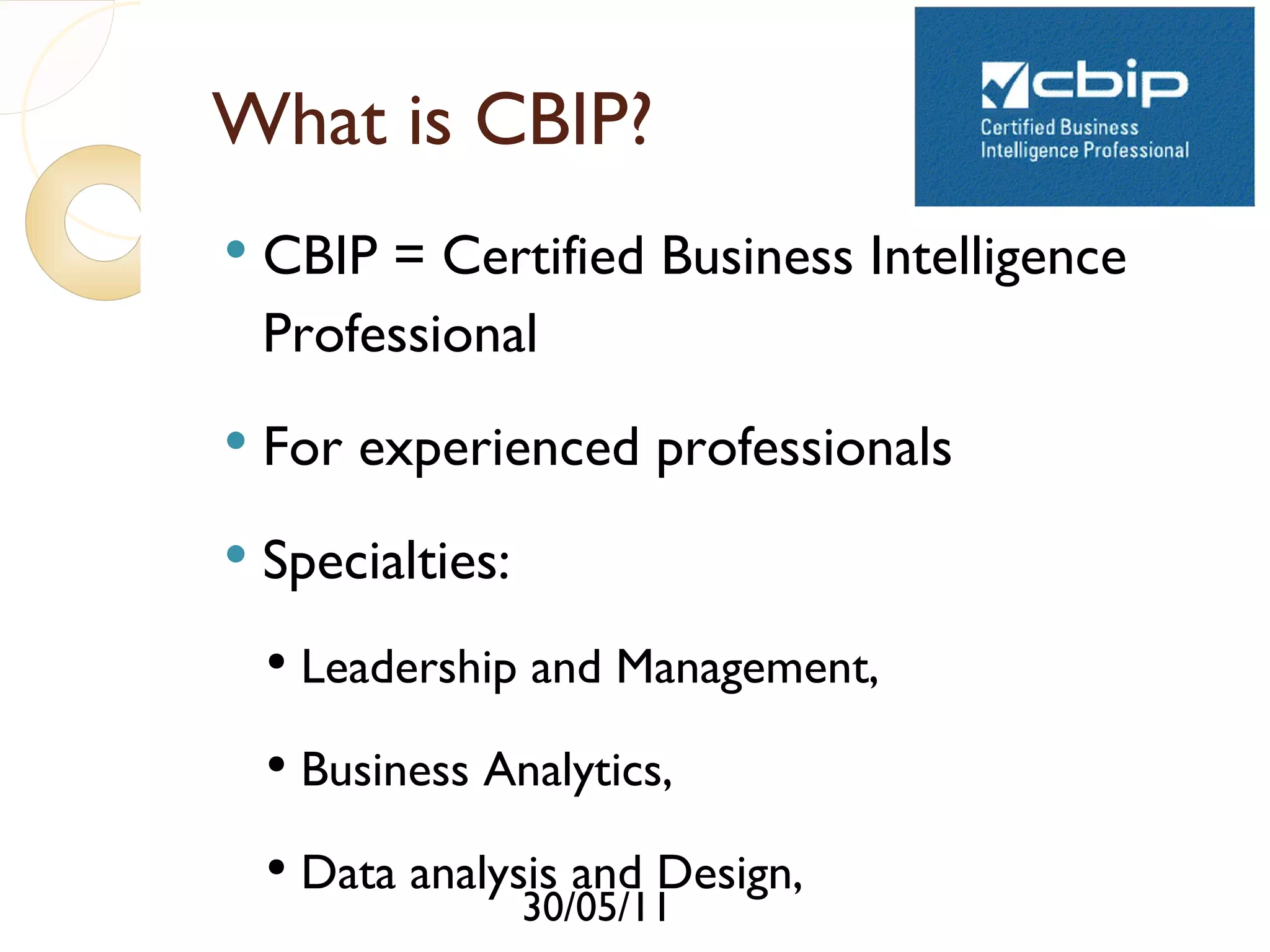 Obtaining Certification From TDWI | PPT