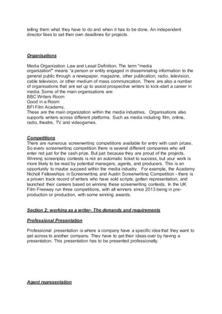 Obtaining work as a scriptwriter 4 | PDF