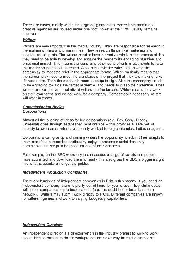Obtaining work as a scriptwriter 4