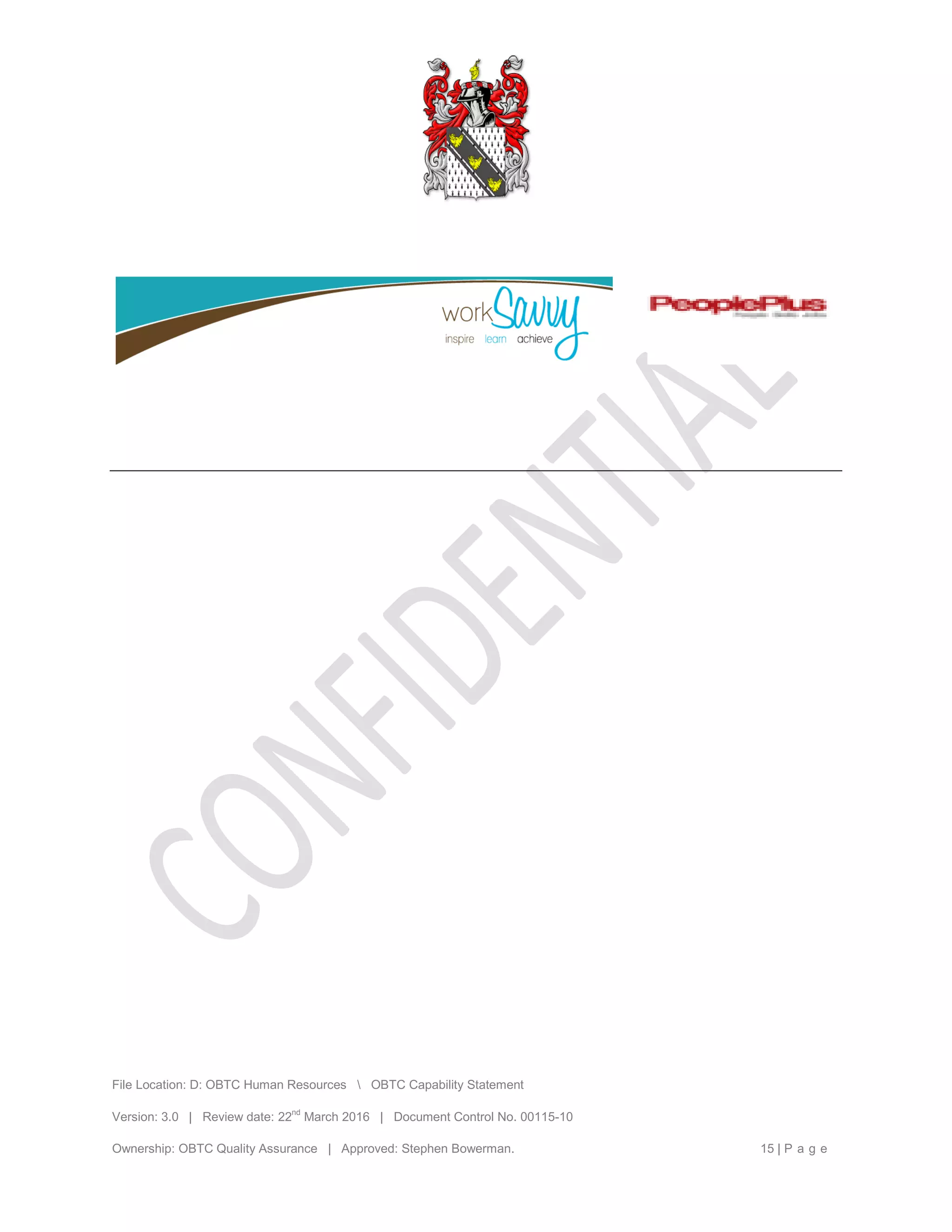 Obtc capability statement | PDF | Vocational Training | Careers