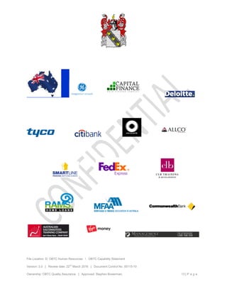 Obtc capability statement | PDF | Vocational Training | Careers