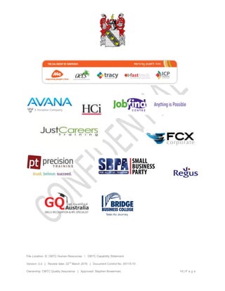 Obtc capability statement | PDF | Vocational Training | Careers