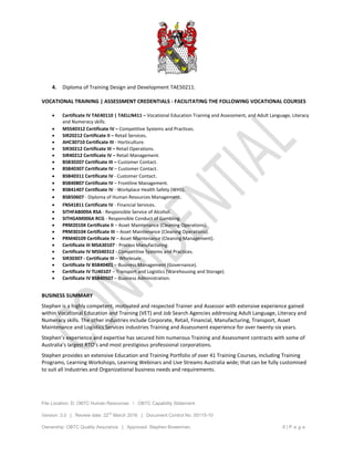 Obtc capability statement | PDF | Vocational Training | Careers