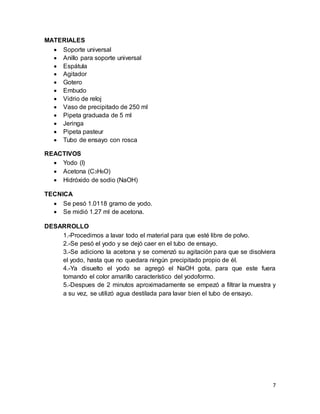 Obtencion yodoformo | DOCX