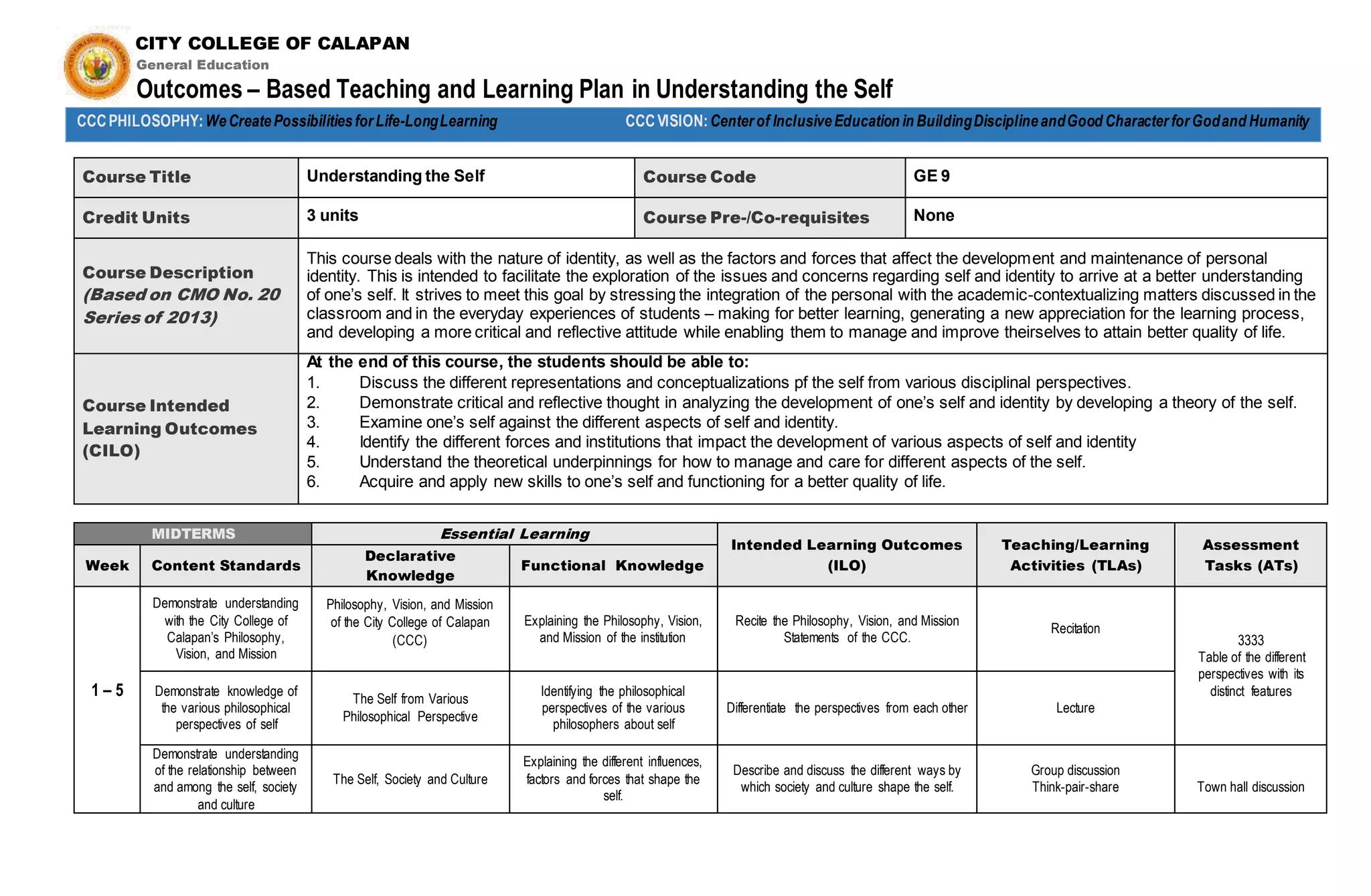 [OBTL] GE 9 Understanding the Self.docx