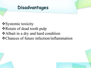 Obtudent, mummifying agents and disclosing agent | PPTX