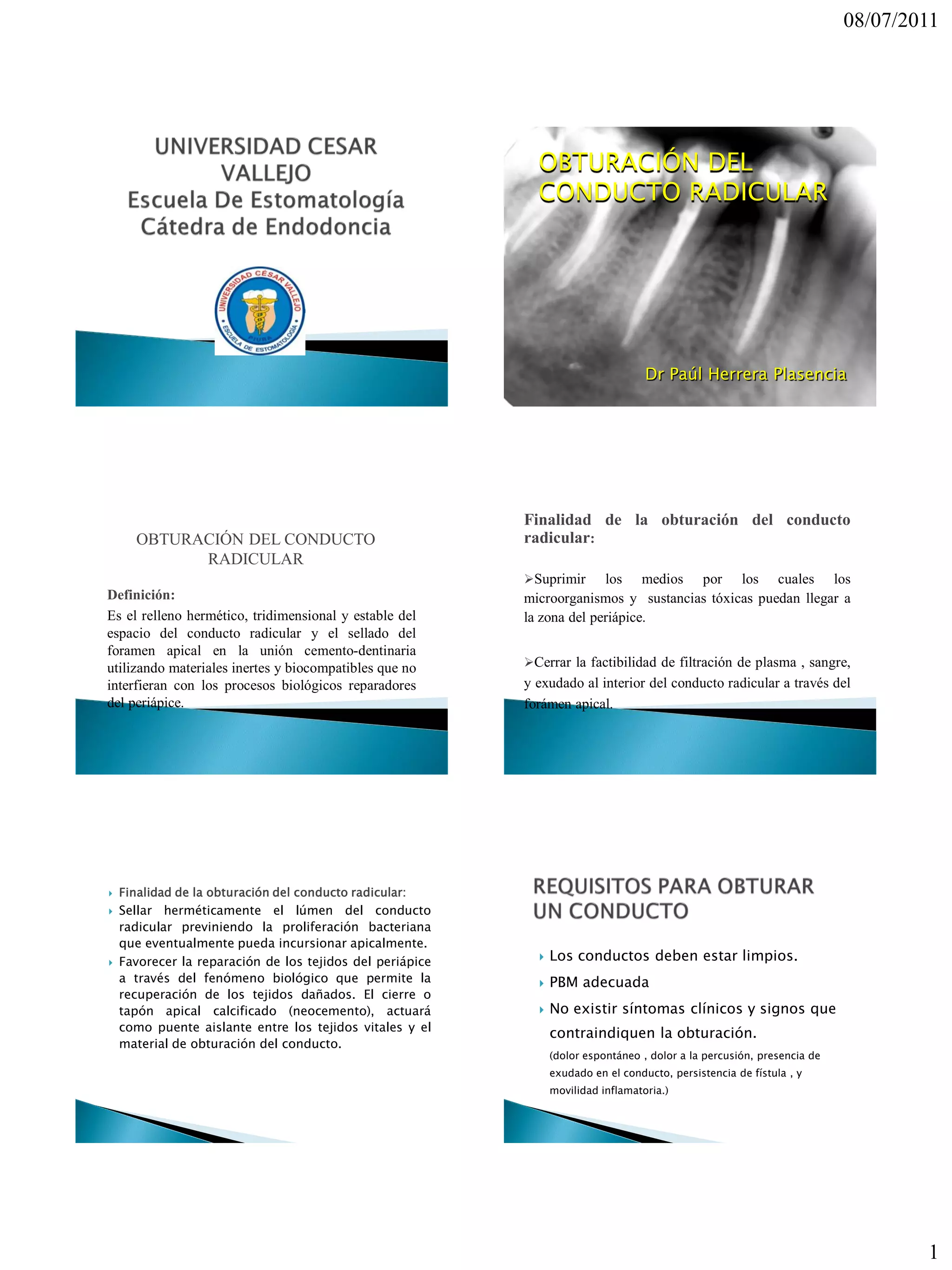 Obturacion examen final | PDF