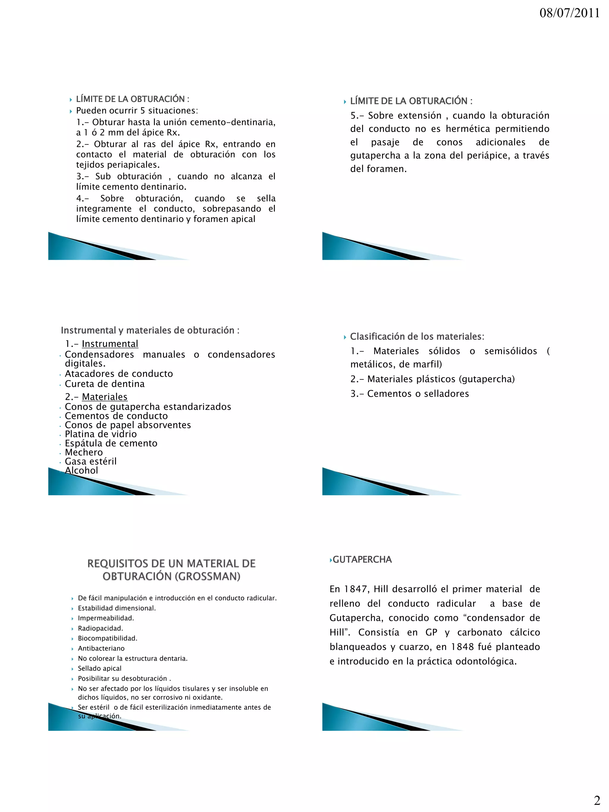 Obturacion examen final | PDF