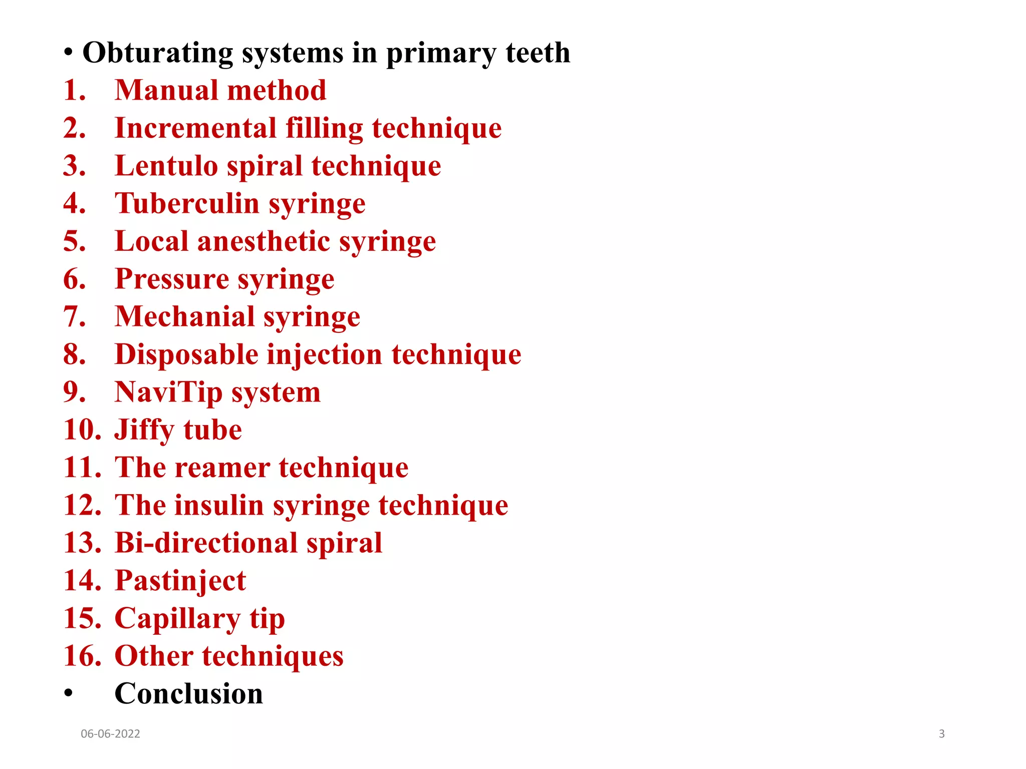 OBTURATING MATERIALS AND OBTURATION SYSTEMS IN PRIMARY TEETH | PPTX