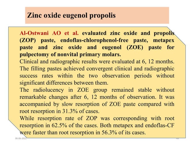 OBTURATING MATERIALS AND OBTURATION SYSTEMS IN PRIMARY TEETH | PPT