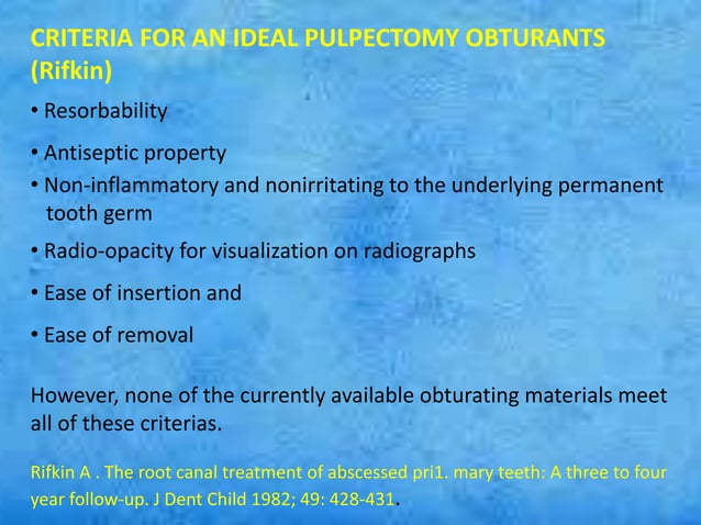 Obturating materials for primary tooth | PPTX | Dental Health ...