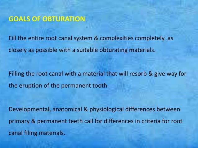 Obturating materials for primary tooth | PPTX | Dental Health ...
