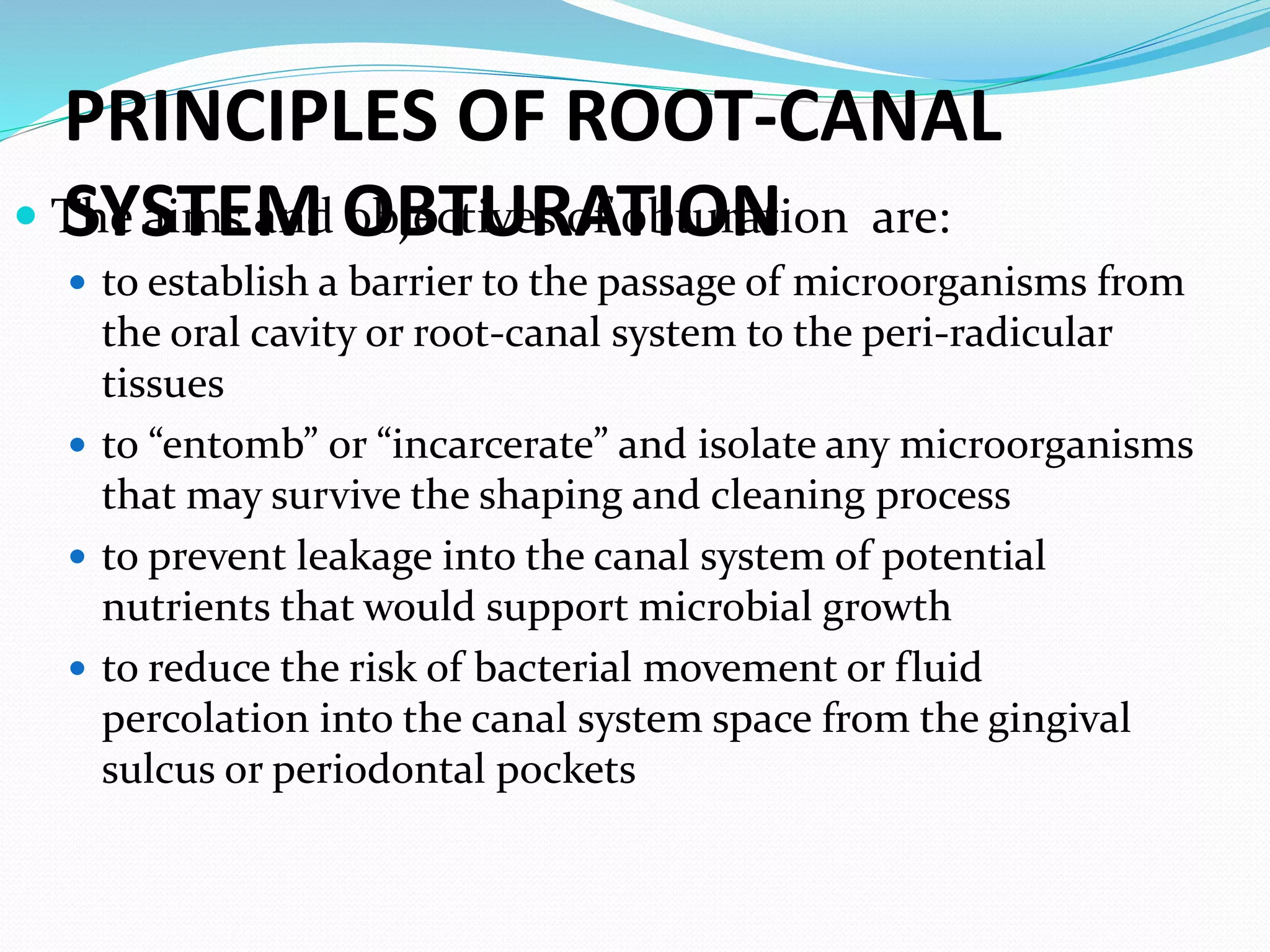 Obturation (Materials , Techniques and Properties) | PPTX