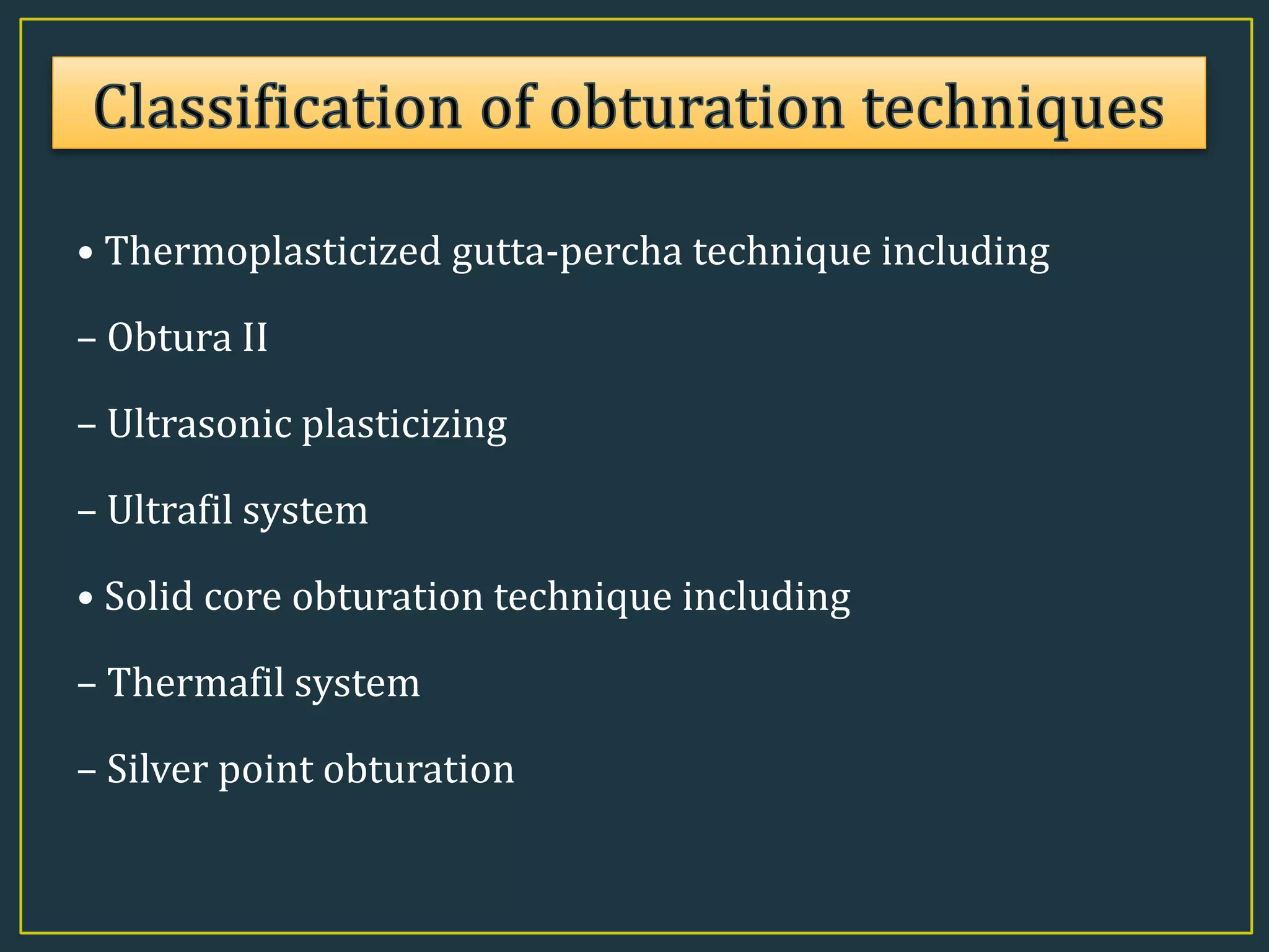 Obturation | PPTX
