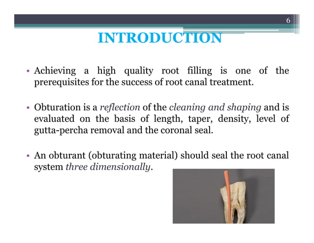 Obturation | PDF | Dental Health | Diseases and Conditions
