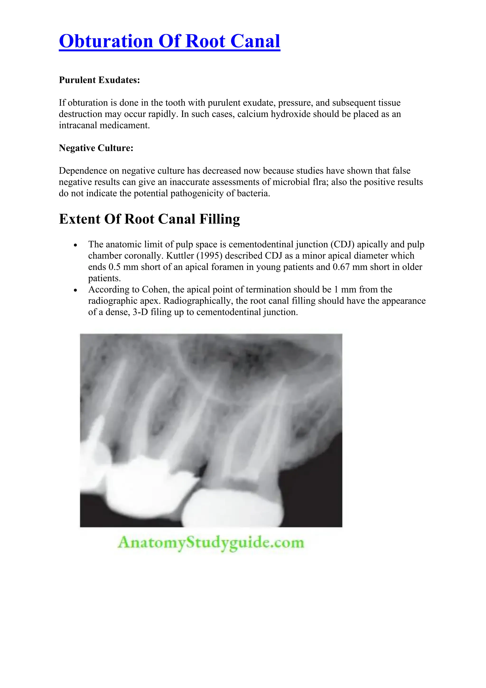 Obturation Of Root Canal Obturation Of Root Canal | PDF