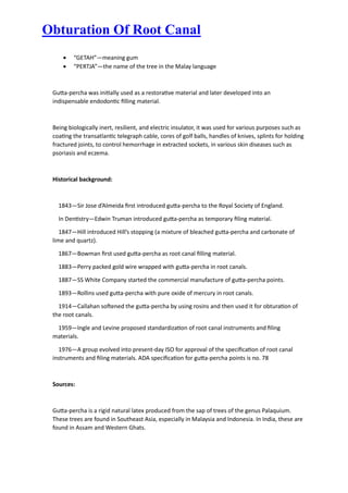 Obturation Of Root Canal Obturation Of Root Canal | PDF