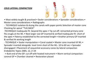 Obturation of root canal system | PPT