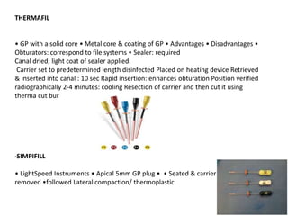 Obturation of root canal system | PPT