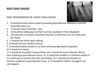 Obturation of root canal system | PPTX